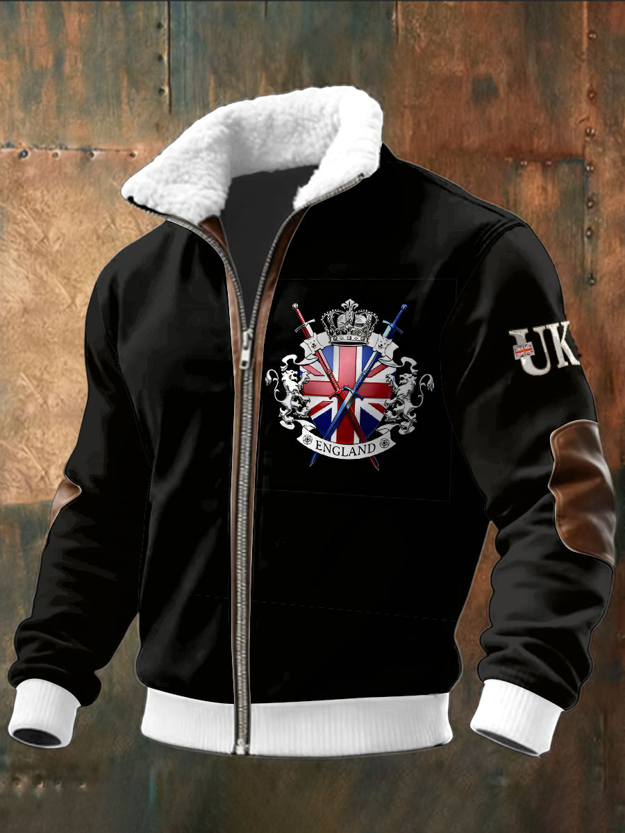 Men's British Flag Black Stand Collar Jacket – yosupwear